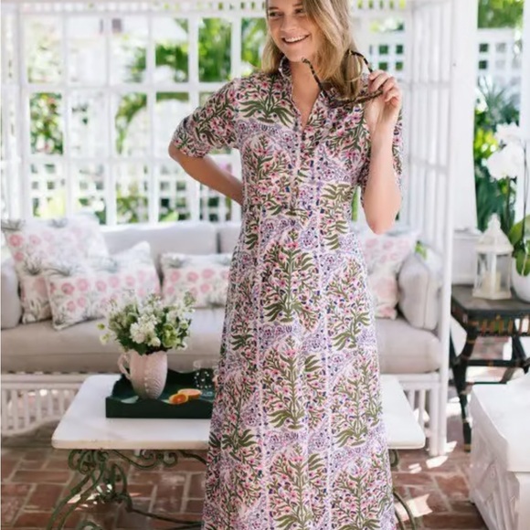 Julia Amory | Dresses | Julia Amory Shirt Dress Mughal Jardin Print Floral | Poshmark